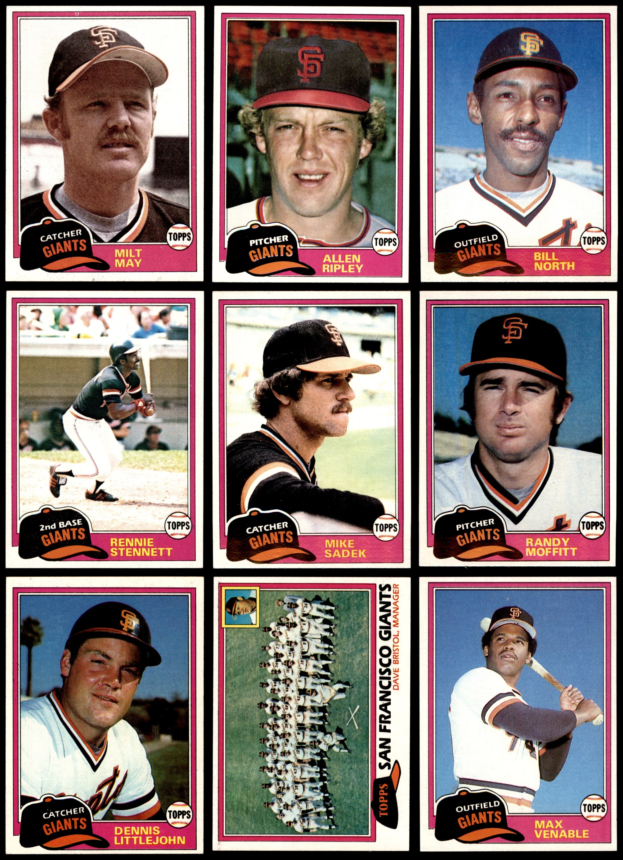 1981 Topps San Francisco Giants Team Set 8 - NM/MT | eBay