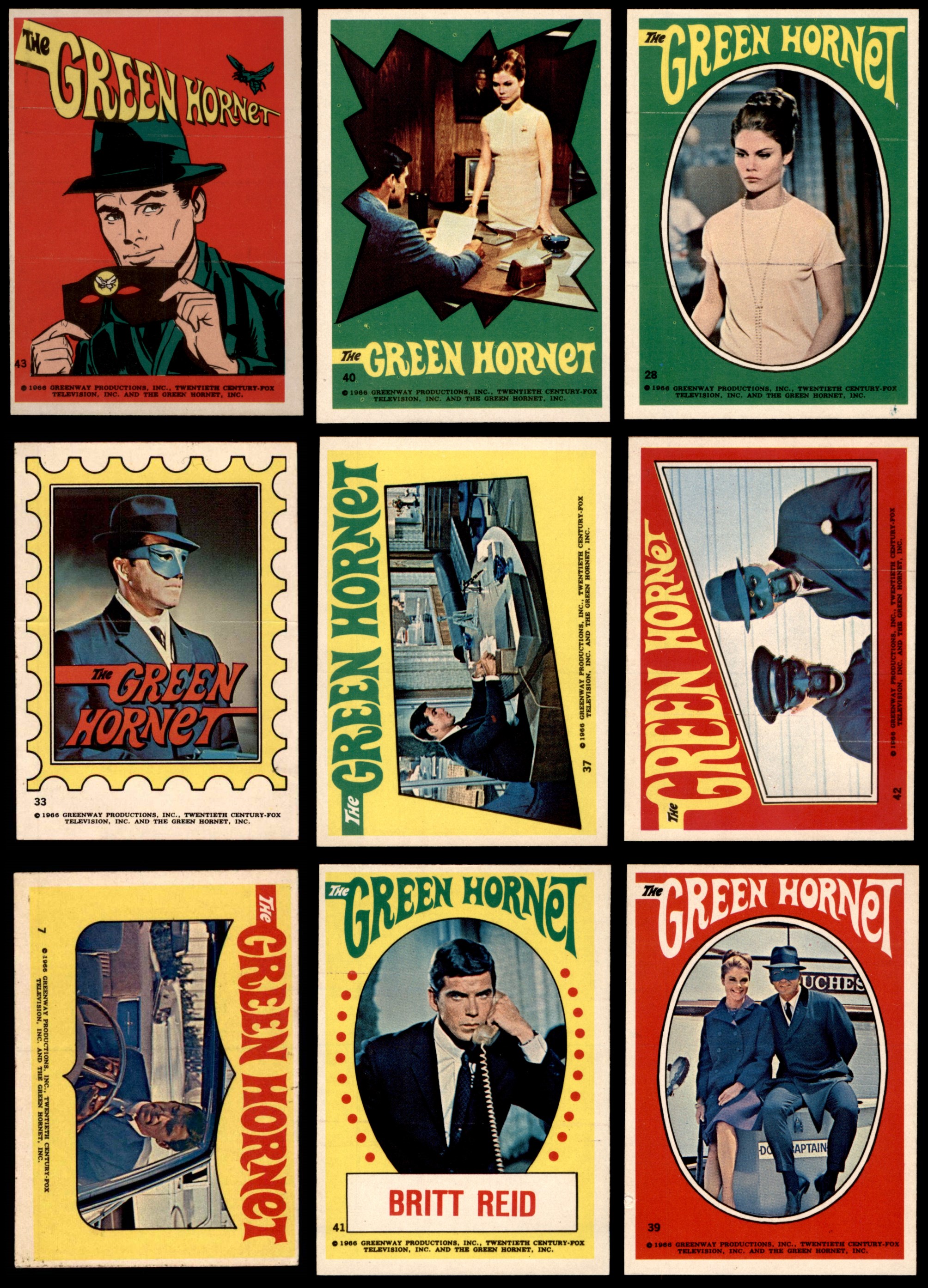 1966 Topps Green Hornet Sticker Near Complete Set 7 - NM 5847465 | eBay