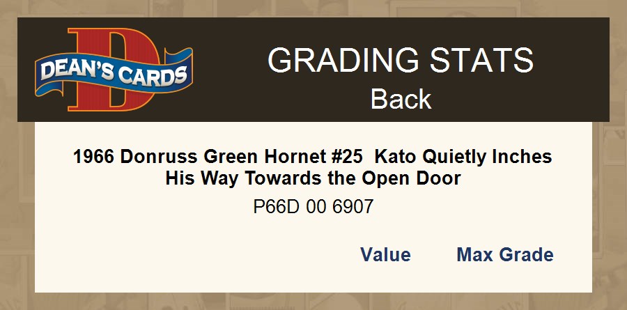 1966 Donruss Green Hornet #25 Kato Quietly Inches His Way Towards the ...