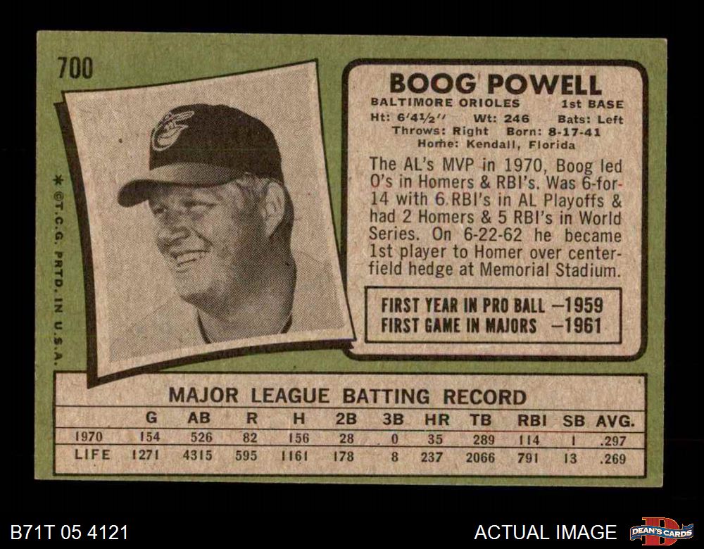 1971 Topps #700 Boog Powell