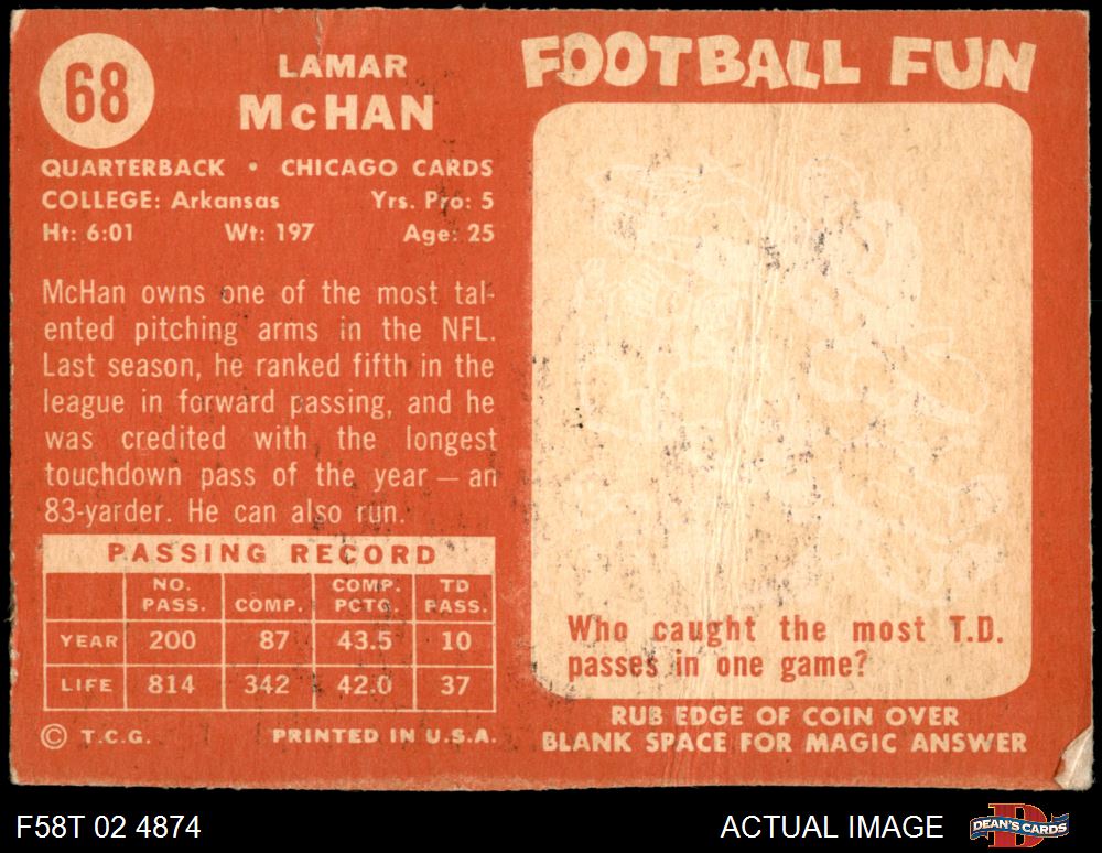 1958 Topps #68 Lamar McHan