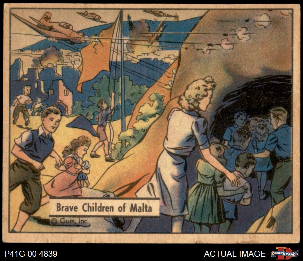 1941 War Gum #122 Brave Children of Malta 6 - EX/MT
