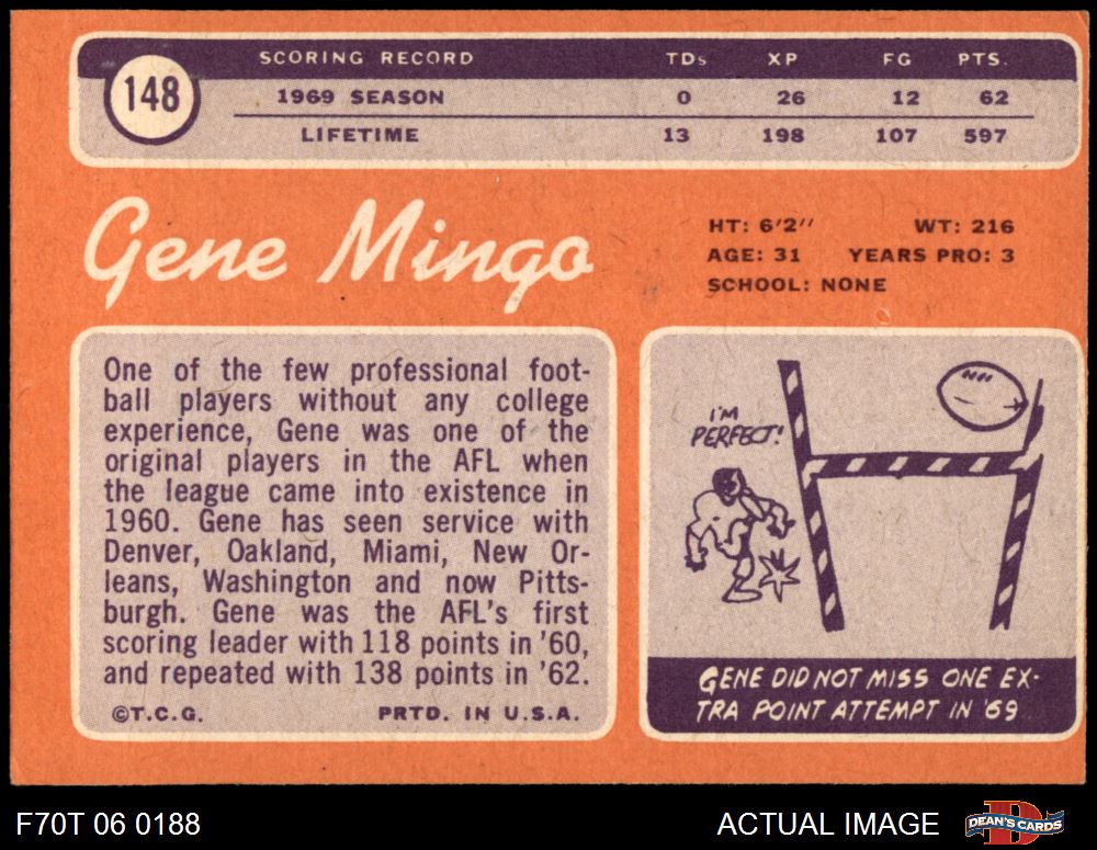 1970 Topps #148 Gene Mingo