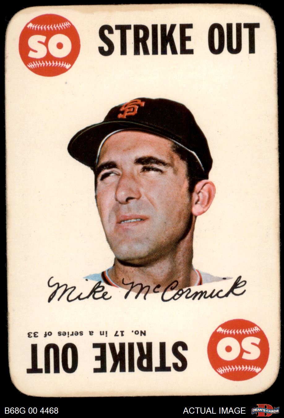 1968 Topps Game #17 Mike McCormick