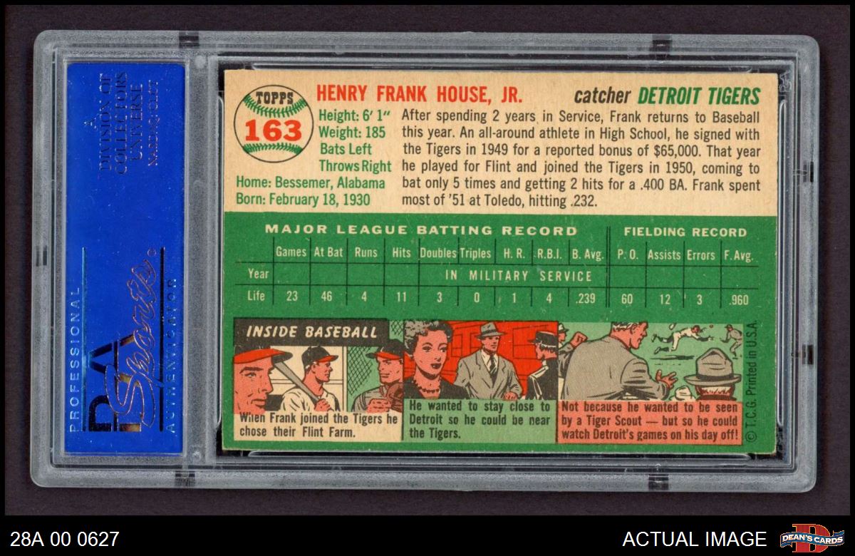 1954 Topps #163 Frank House