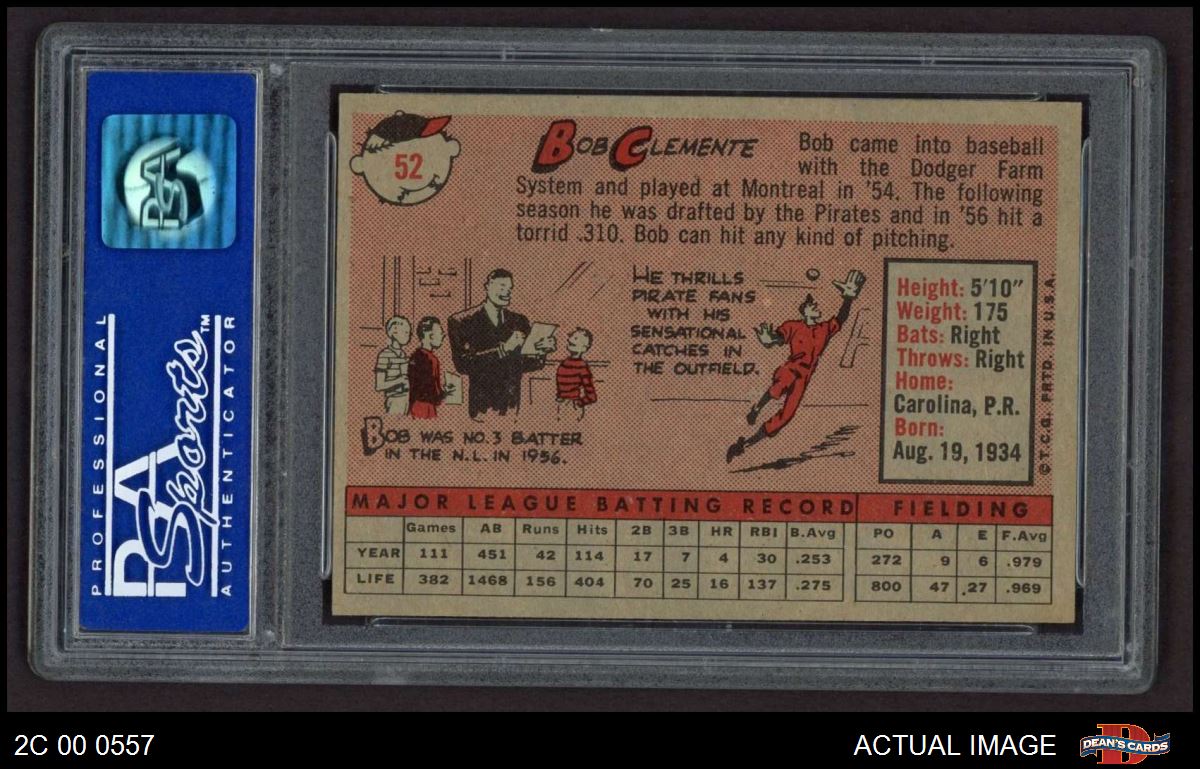 1958 Topps #52 WT Roberto Clemente