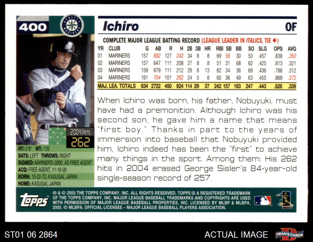 2005 Topps #400 Ichiro Suzuki