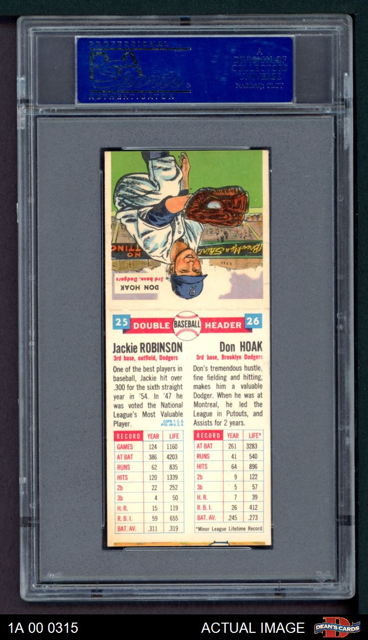 1955 Topps DoubleHeader #25 / 26 - Jackie Robinson / Don Hoak