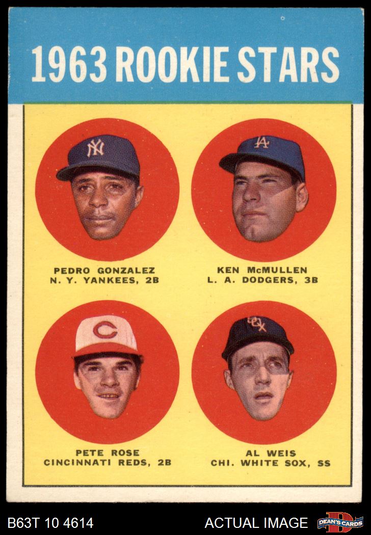 1963 Topps #537 - Pete Rose / Al Weis / Ken McMullen / Pedro Gonzalez ...