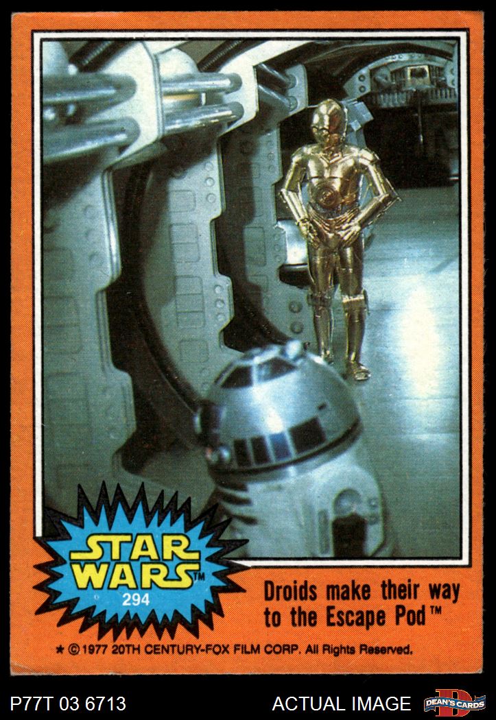 1977 Topps Star Wars #294 Droids make their way to the Escape Pod 4 - VG/EX